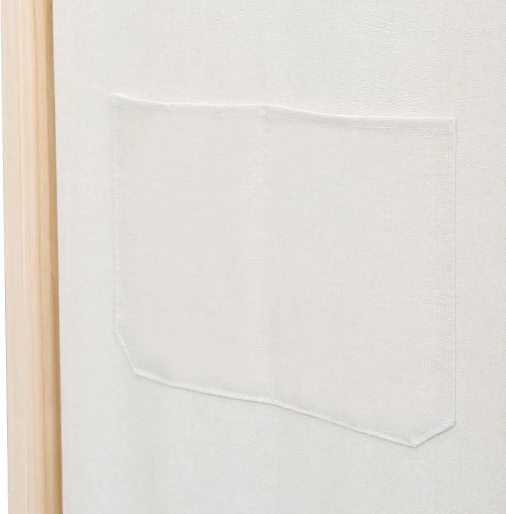 6dílný paraván krémový 240 x 170 x 4 cm textil 248174