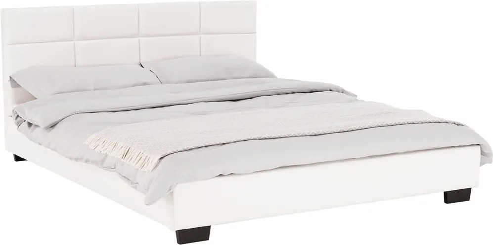 Tempo Kondela, s.r.o. Manželská postel s roštem 160x200cm MIKEL, bílá textilní kůže