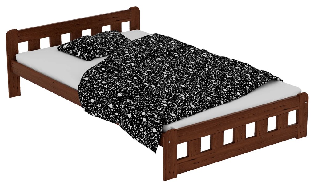 Maxi Zvýšená postel z masivu Nikola 120 x 200 cm - barva Ořech