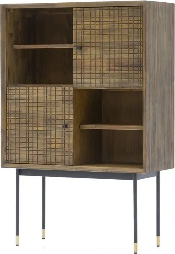 Komoda Maze 85 cm z masivu hnědá/černá