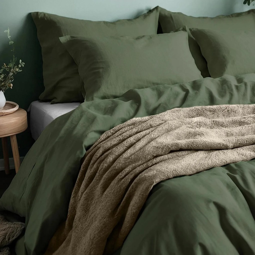 Mušelínové prodloužené povlečení Green Velikost: 140 x 220 + 70 x 90