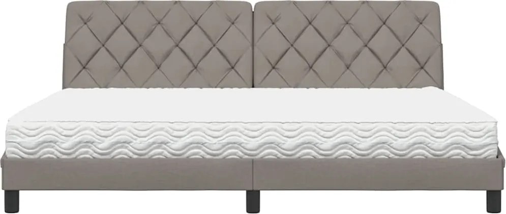 Postel s matrací taupe 200 x 200 cm textil 3310766
