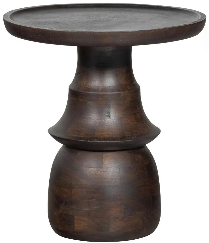 OnaDnes -20% Hoorns Hnědý dřevěný odkládací stolek Maleg 50 cm