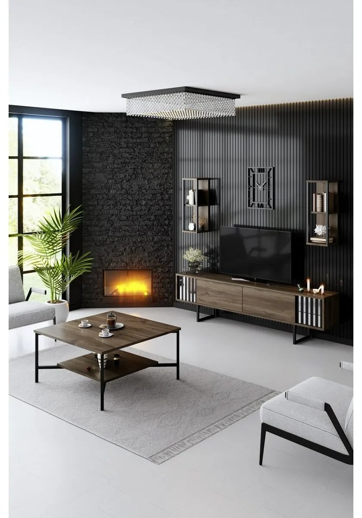 Konferenční stolek Black Line Walnut