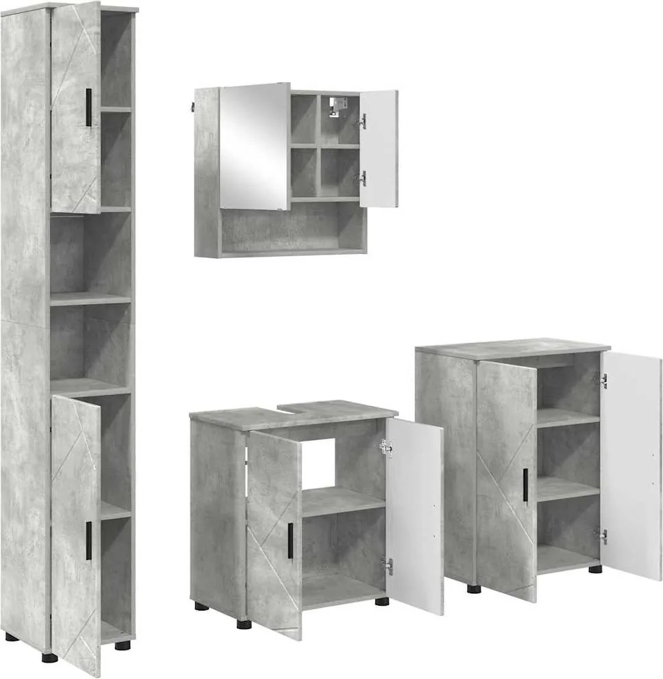 Sada koupelnového nábytku 4 ks Betonově šedá 61 x 35 x 64 cm 3393006
