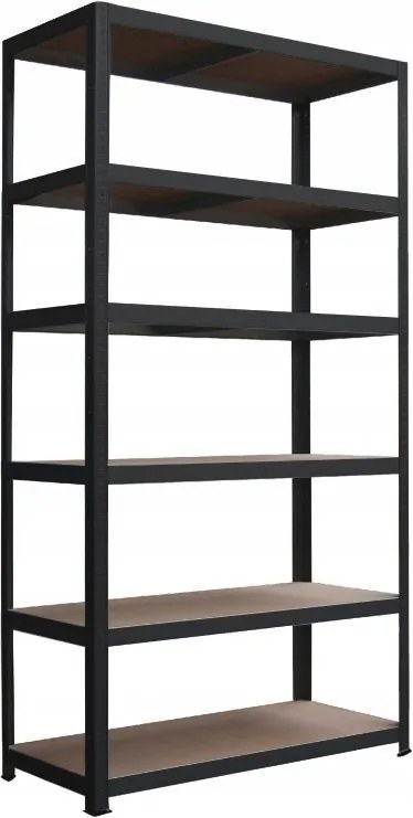 Fistar Regál 240x120x40 cm lakovaný 6-policový, nosnost 720 kg - ČERNÝ
