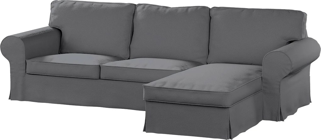 Potah na pohovku IKEA Ektorp 2-místná s lenoškou barva šedá látka pletený vzor