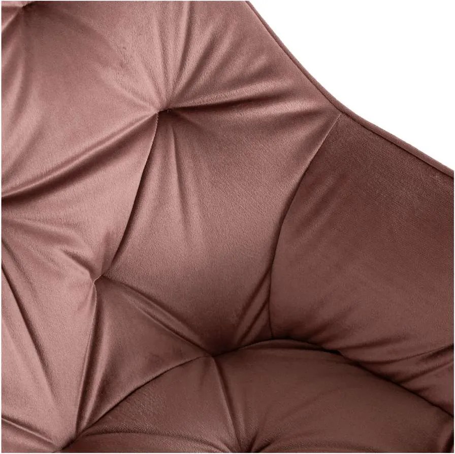 Kancelářské křeslo Skarto Velvet, růžová / zlatá