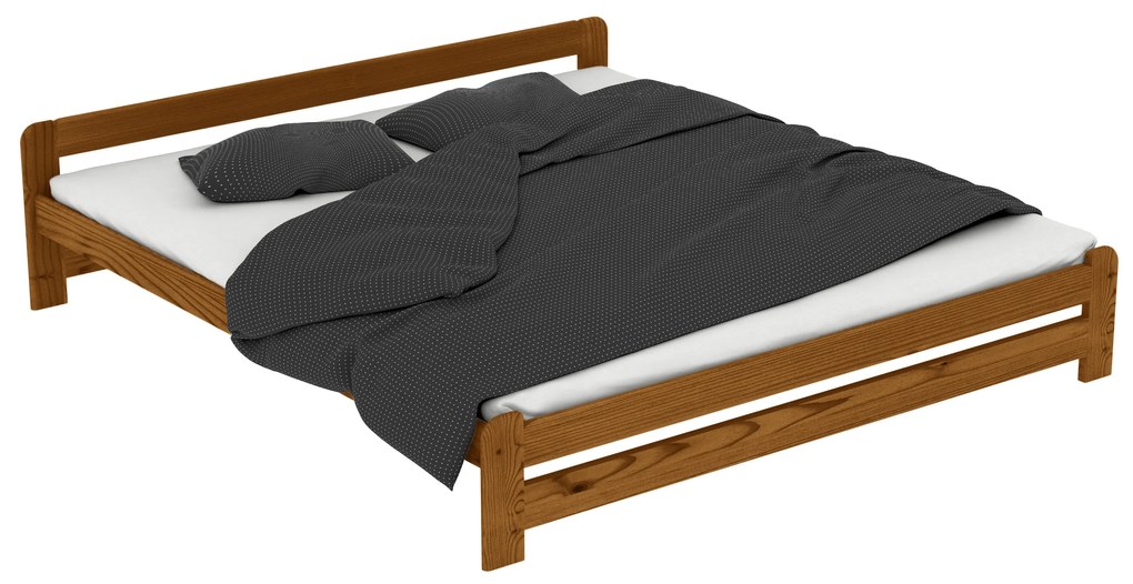 Maxi Postel z masivu Evropa 160 x 200 cm - barva Dub + matrace Vitality