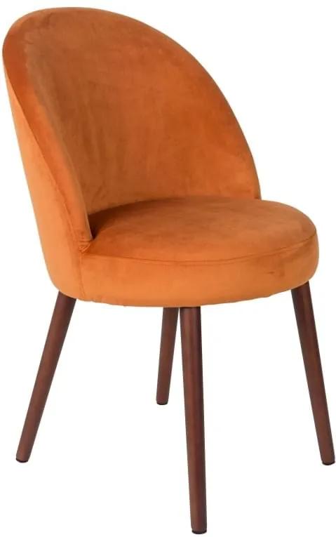 Židle DUTCHBONE BARBARA, samet, oranžová
