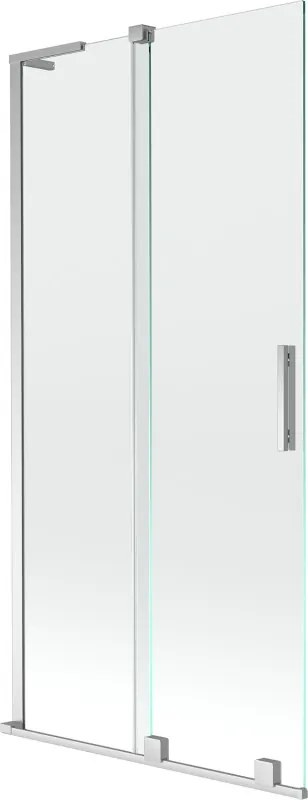 Mexen Velar L, 2-křídlová posuvná vanová zástěna 95 x 150 cm, 8mm čiré sklo, chromový profil, 896-095-003-01-01