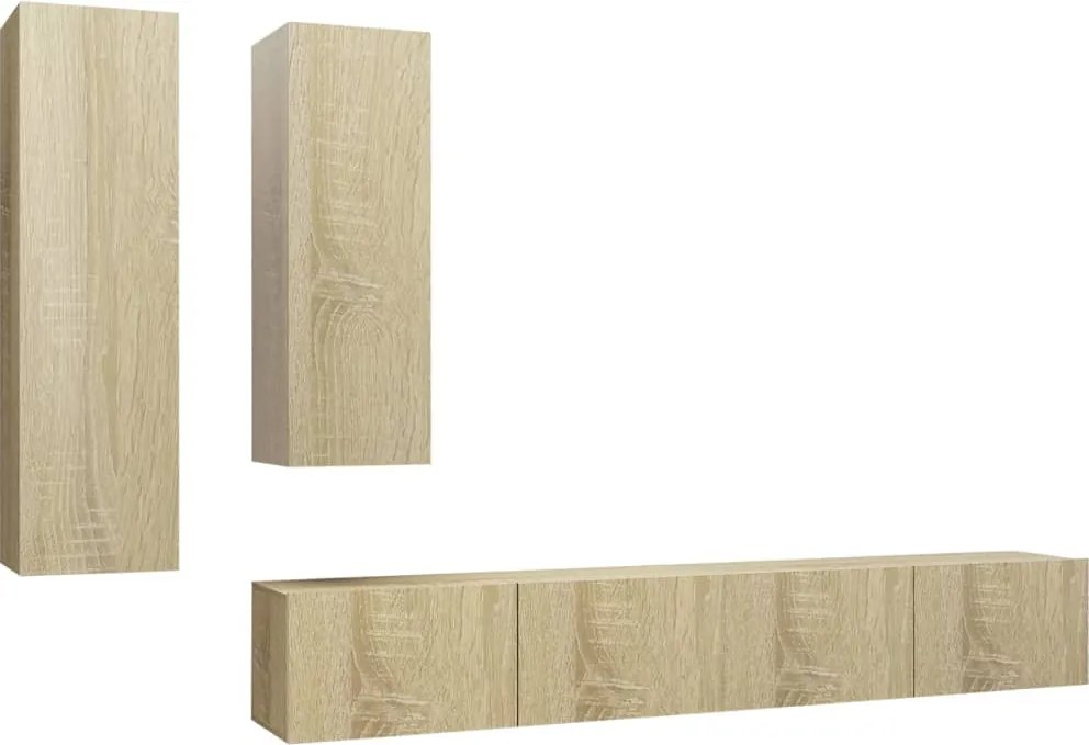 4dílný set TV skříněk dub sonoma kompozitní dřevo 3079048