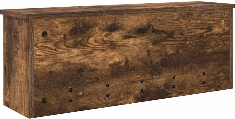 věšák, nástěnný, s dvířky, háčky, kompozitní dřevo, 30x80x20 cm, kouřový dub, Dekorino TK20260024