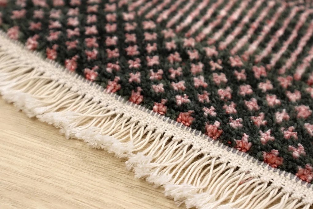 Diamond Carpets India, Ručně vázaný kusový koberec Diamond DC-MCN Black/rust, 245x305, červená, chodba / předsíň