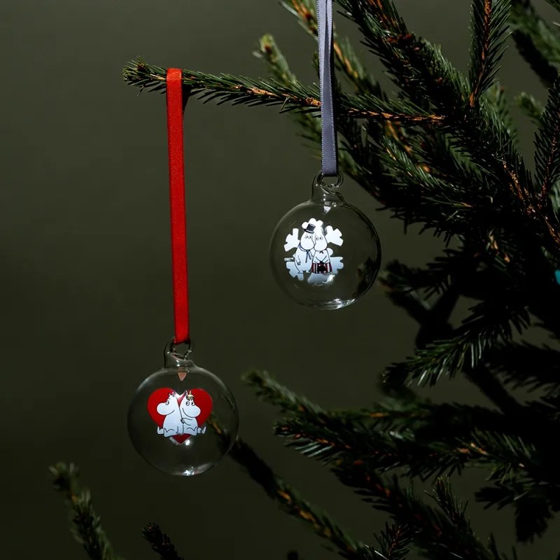 Set vánočních ozdob Moomin Heart/Snowflake 5cm / 2ks