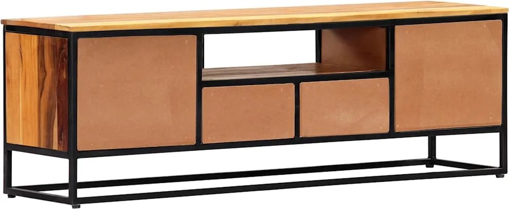 TV stolek 120 x 30 x 40 cm masivní recyklované dřevo a ocel 282726