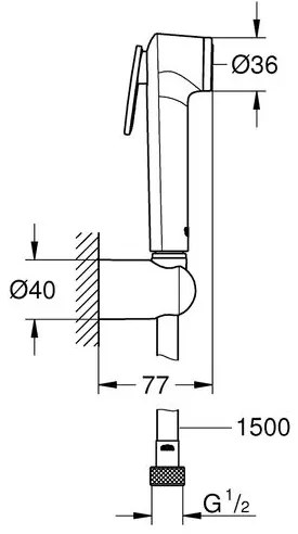 Grohe Tempesta-F Trigger Spray 30 Set s držákem na stěnu 1 proud 26353000