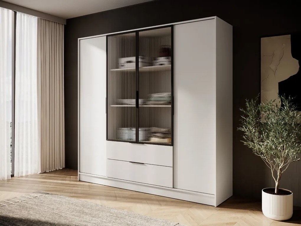 Piaski Šatní skříň KELLY 4D RM Barva: Černý grafit