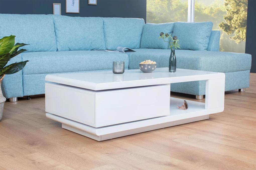 Noble Home Konferenční stolek FERDINAND, 120 cm, bílá