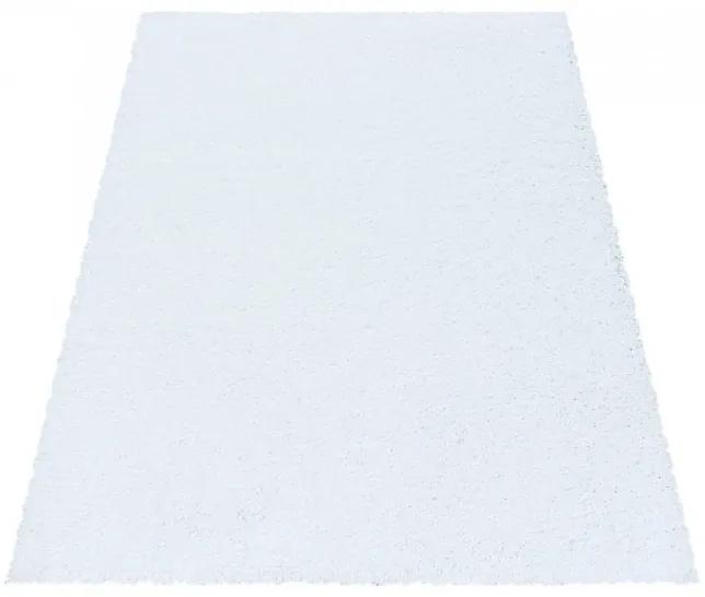 Vopi | Kusový koberec Sydney shaggy 3000 white - Kruh průměr 160 cm