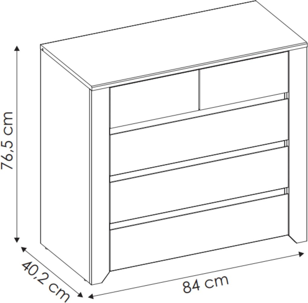 Sconto Komoda ANGEL 43 dub craft bílý
