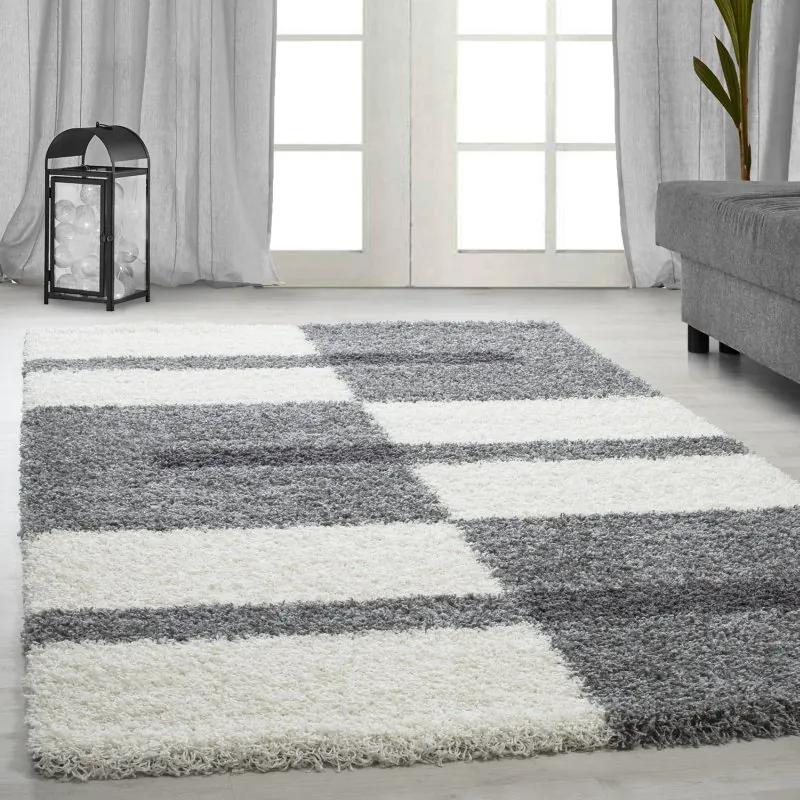 Ayyildiz Kusový koberec Shaggy Gala 2505 světle šedý vysoký vlas 060x110 cm  | BIANO