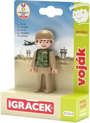 EFKO Igráček Voják / Kloubová figurka s doplňky / puška, samopal, gran