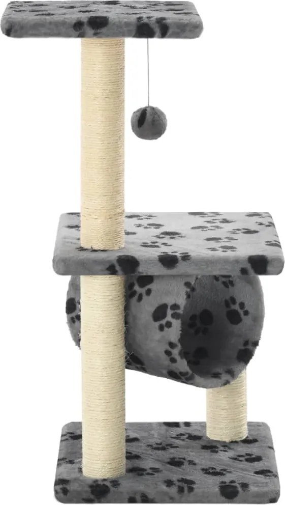 Škrabadlo pro kočky sisalové sloupky 65 cm šedé s potiskem 170547