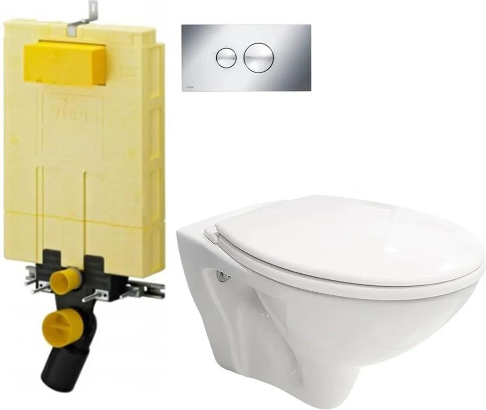 AKCE/SET/VIEGA - SET MONO modul WC čelní ovládání + ovládací tlačítko CHROM + WC CERSANIT MITO + SEDÁTKO V606732CR MI1