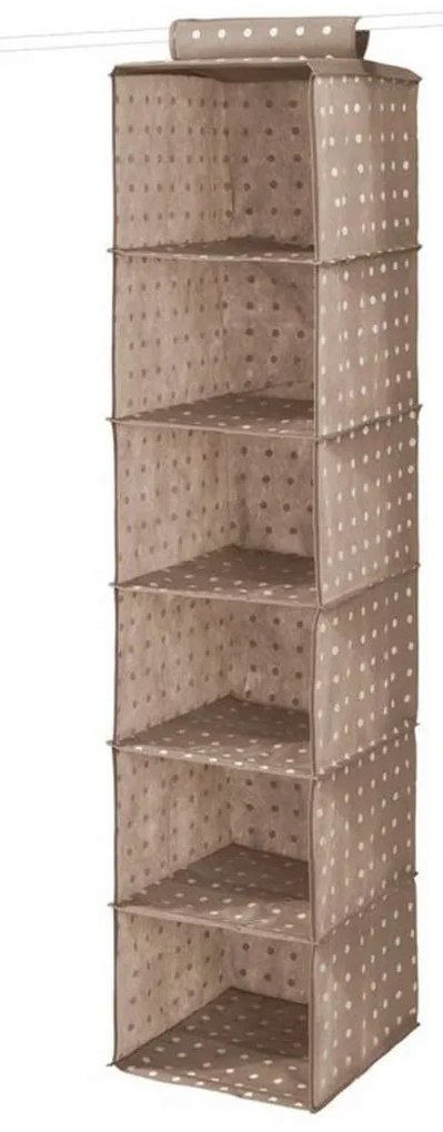 Compactor Organizace šatníku - Závěsný organizér 30x30x128 cm, 6 přihrádek, hnědá RAN4381B