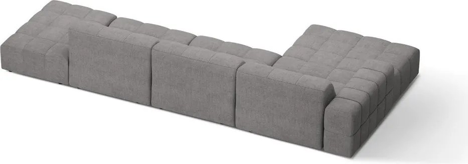 Šedá žinylková rohová pohovka (levý roh/s lenoškou) Chicago – Cosmopolitan Design