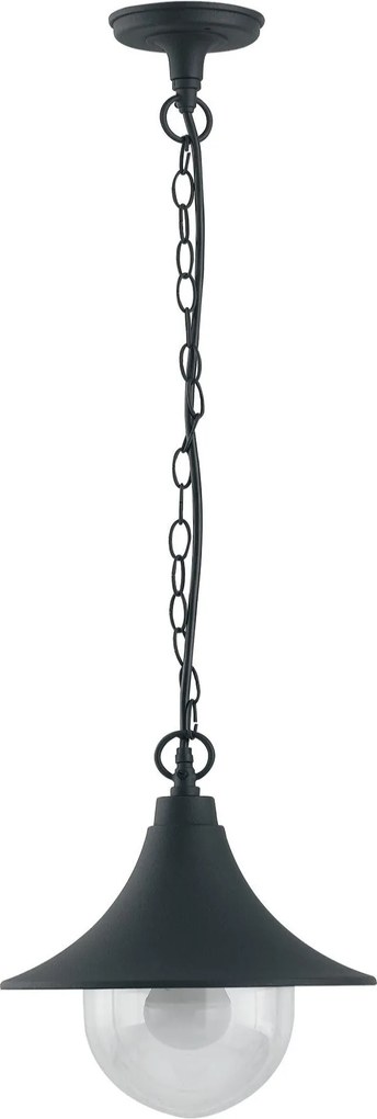 FAN LANT-PAVIA-S1 Závěsné venkovní svítidlo PAVIA černá, 1xE27, IP44, 26 x 98 cm - FANEUROPE