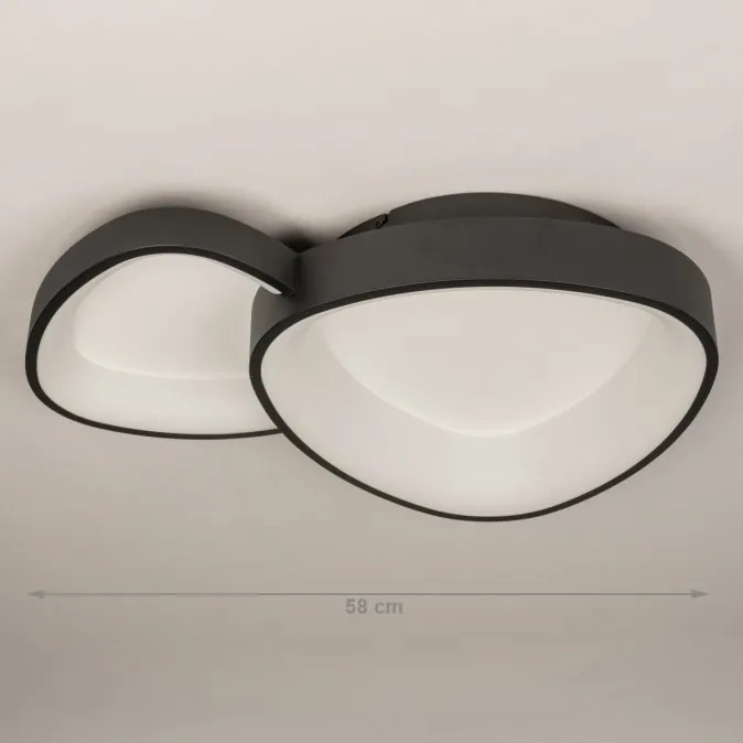 Stropní designové LED svítidlo Organic Black 58