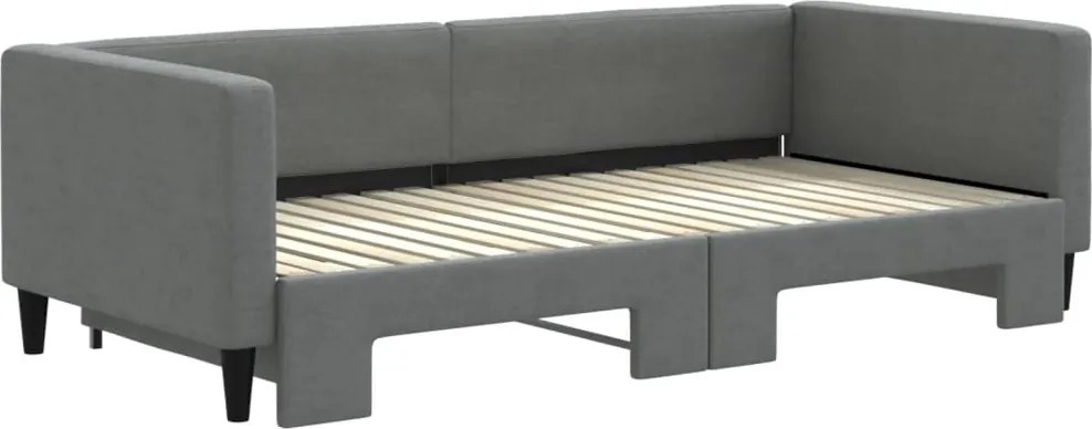 Válenda s přistýlkou tmavě šedá 90 x 190 cm textil 3196589