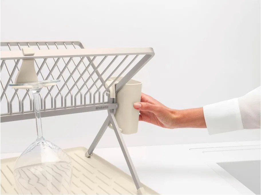 Béžový kovový dvoupatrový odkapávač 42x51 cm – Brabantia