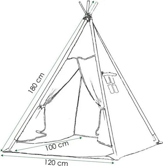 Teepee stan pro děti SPRINGOS Černý s oblaky