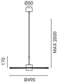 Il Fanale 284.02.ON Plié, závěsné svítidlo z mosazi LED 10W 3000K, průměr 49cm
