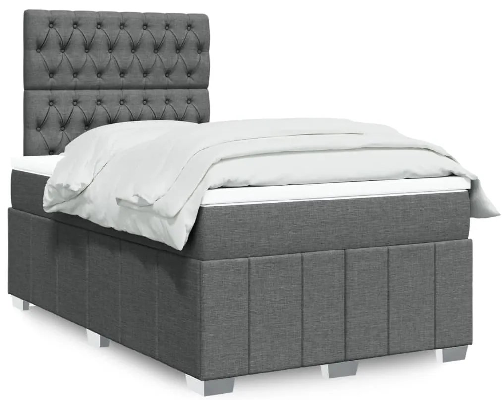 Box spring postel s matrací tmavě šedá 120x190 cm textil 3291615