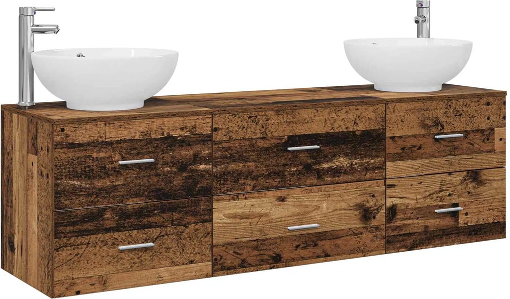 Sada koupelnového nábytku 3 ks Staré dřevo 49,5 x 44,5 x 65 cm 3405897