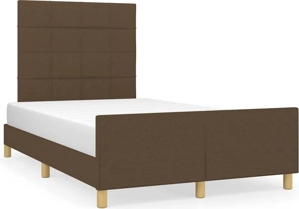 Rám postele bez matrace tmavě hnědá 120 x 200 cm textil 3125044