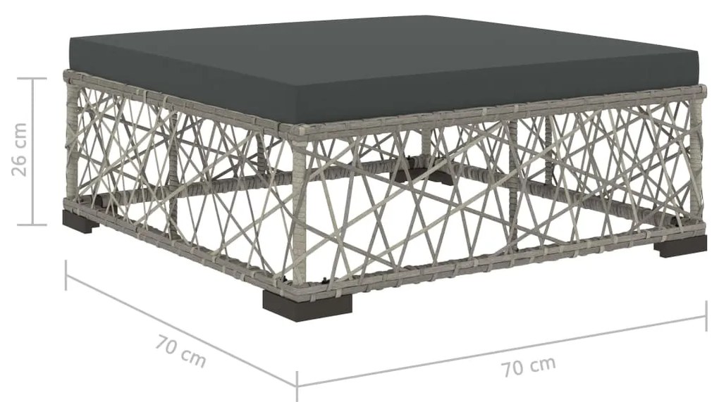 vidaXL Marketos 6dílná zahradní sedací souprava s poduškami polyratan šedá
