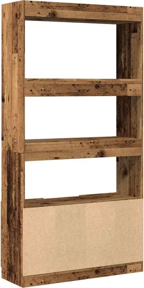 Skříň highboard old wood 92 x 33 x 180 cm kompozitní dřevo 3309625