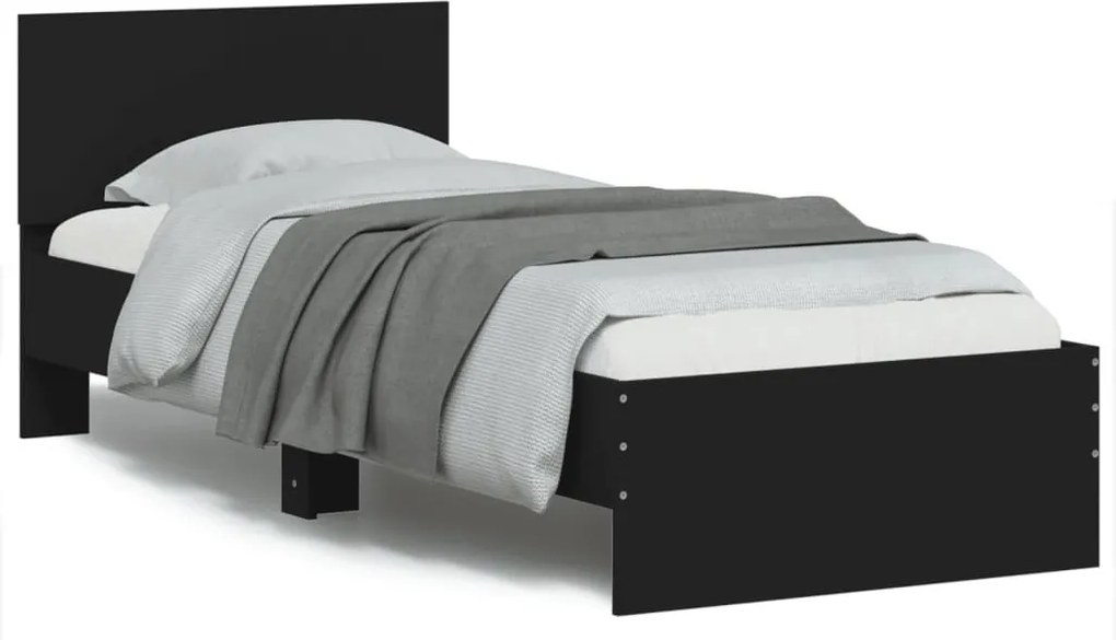 vidaXL Rám postele s čelem a LED osvětlením 75 x 190 cm [838842] Barva: Bílá