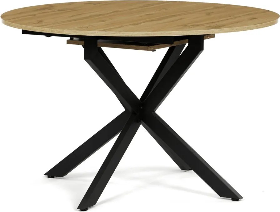 Jídelní stůl rozkládací 120-160x120 cm DT-I1120 OAK, melamin, dub – Barva (vyberte): hnědá béžová