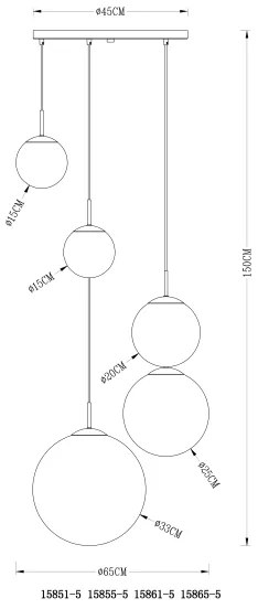 Globo 15851-5 - Lustr na lanku VARUS 5xE27/60W/230V