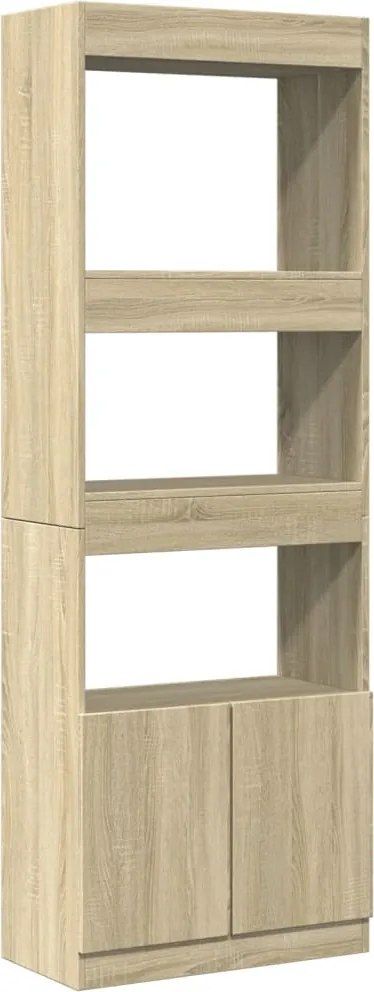 Skříň highboard dub sonoma 63 x 33 x 180 cm kompozitní dřevo 3309602