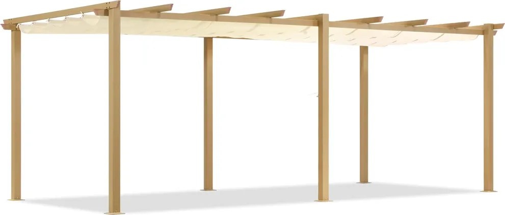 Barbados terasová pergola 3x6 m Garden Point woodlike-béžová