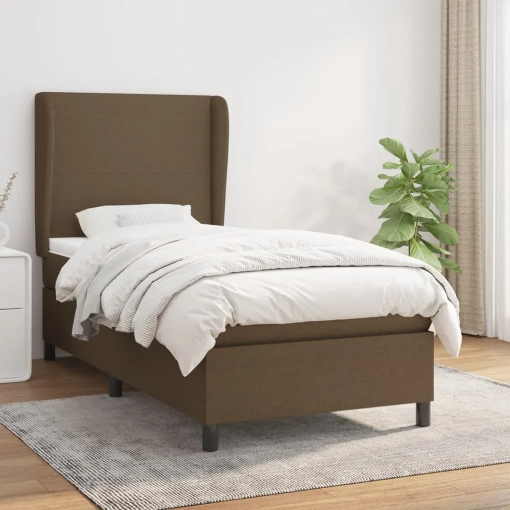 Box spring postel s matrací tmavě hnědá 80x200 cm textil 3127760