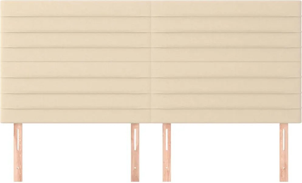 Čelo postele krémové 160x5x118/128 cm látkové 3116483