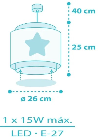 Dalber 76012T - Dětský lustr BABY DREAMS 1xE27/15W/230V modrá